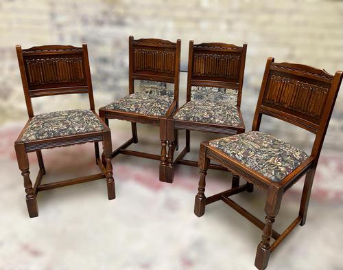Vintage Old Charm Woodbros Oak Dining Chairs / Set of 4 / Solid Oak ...