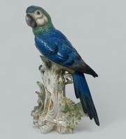 Pair Antique German Porcelain Birds Parakeets Cockrel's Cockatoos ...